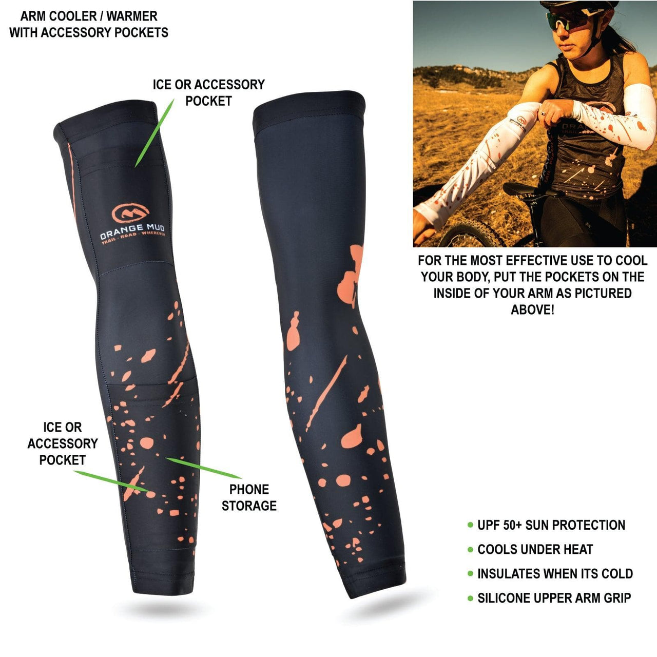 Cooling Arm Ice Sleeves for Running – Orange Mud, LLC