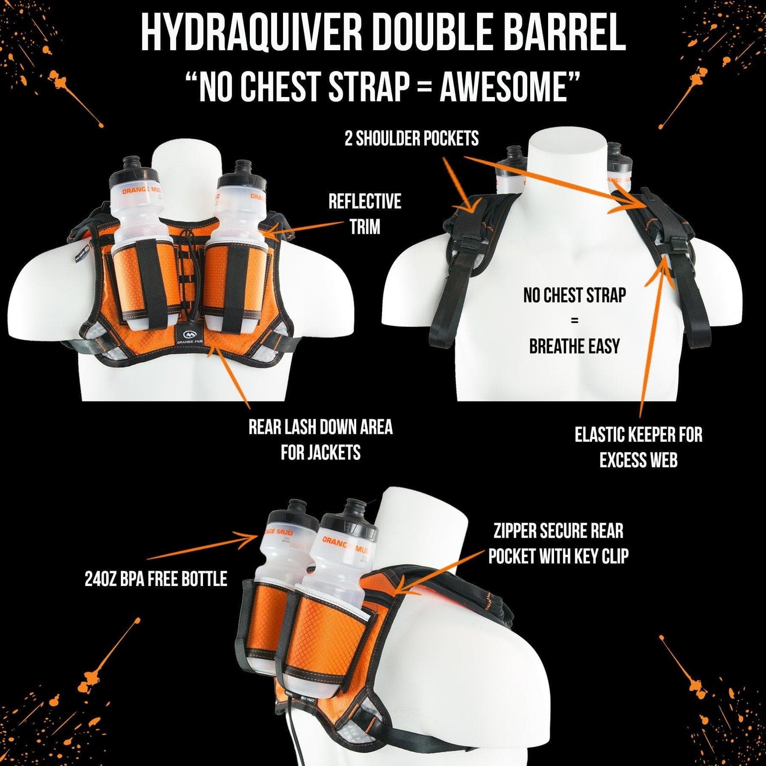 Chest Hydration Pack: HydraQuiver by Orange Mud – Orange Mud, LLC